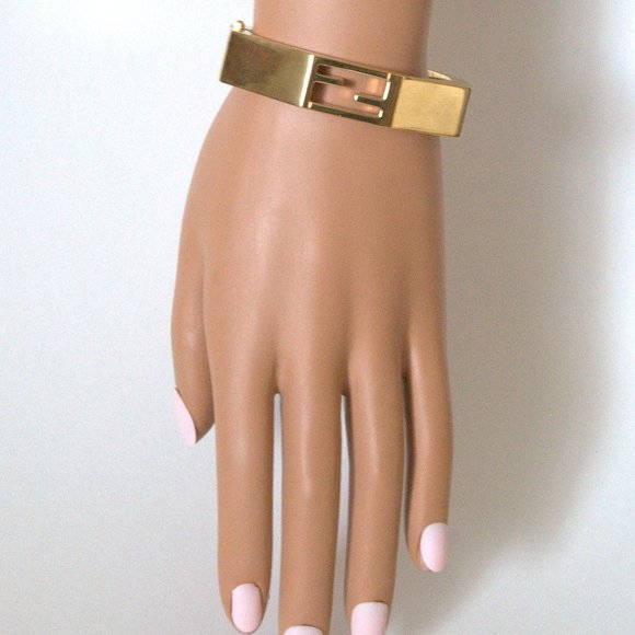 Fendi | Jewelry | Fendi Bracelet Baguette Ff Cuff Mafe In Italy In ...